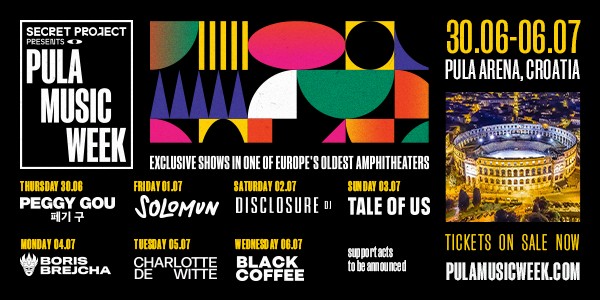 Black Coffee, Peggy Gou, Solomun, Tale Of Us i Charlotte ovog leta u Puli
